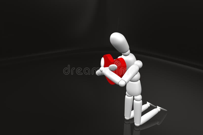 Sad Figure Man with Black Background Stock Illustration - Illustration ...