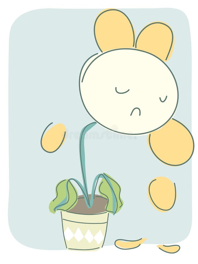 Sad flower stock vector. Illustration of plant, flower - 99272141