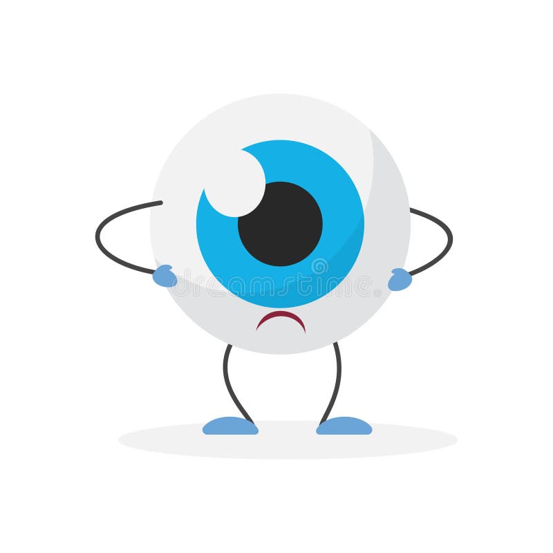 Sad Funny Human Eyeball Character with Disappointed Expression Stock ...