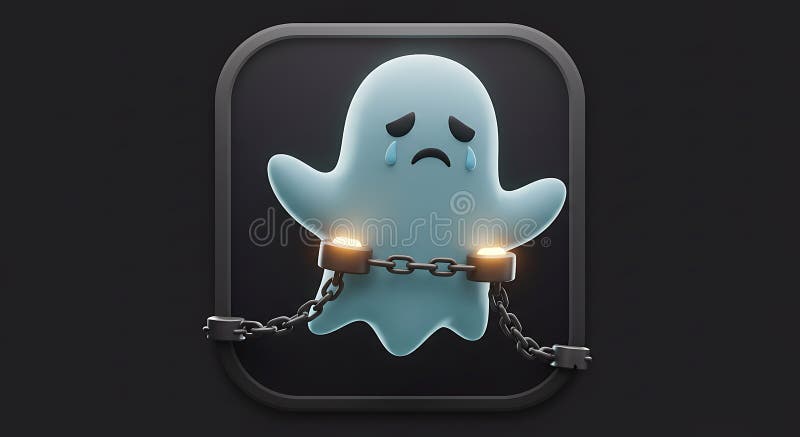 Sad Ghost in Chains: a Somber 3D Render Stock Illustration ...
