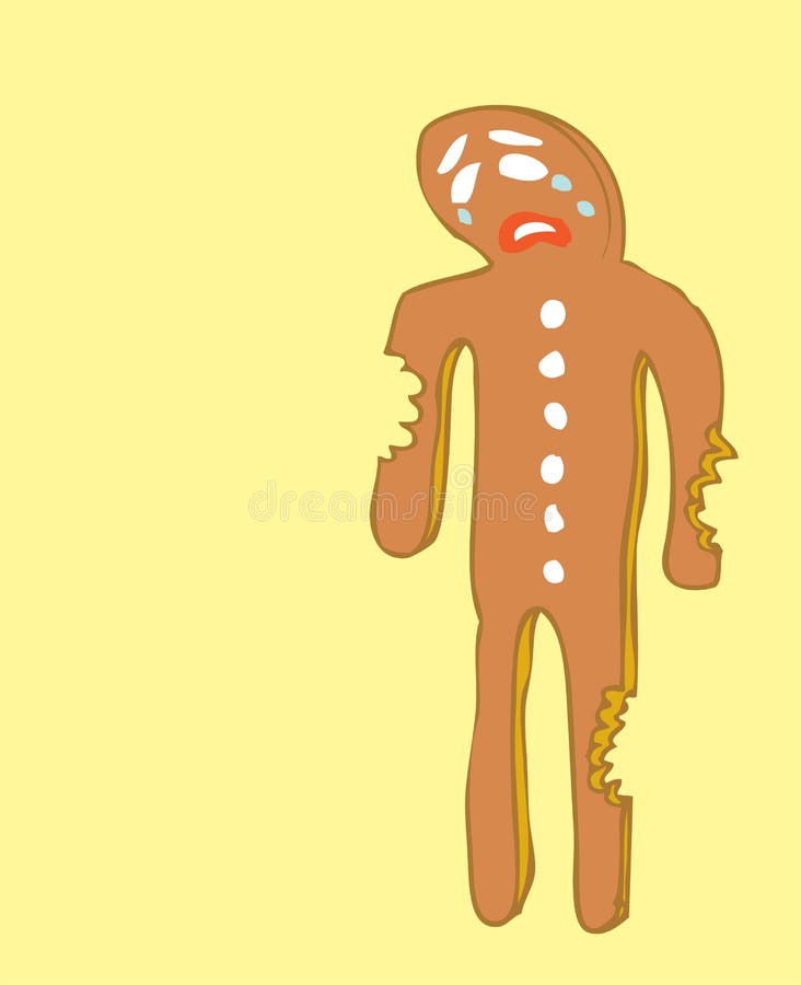 Sad Gingerbread Man stock vector. Illustration of help - 7659655