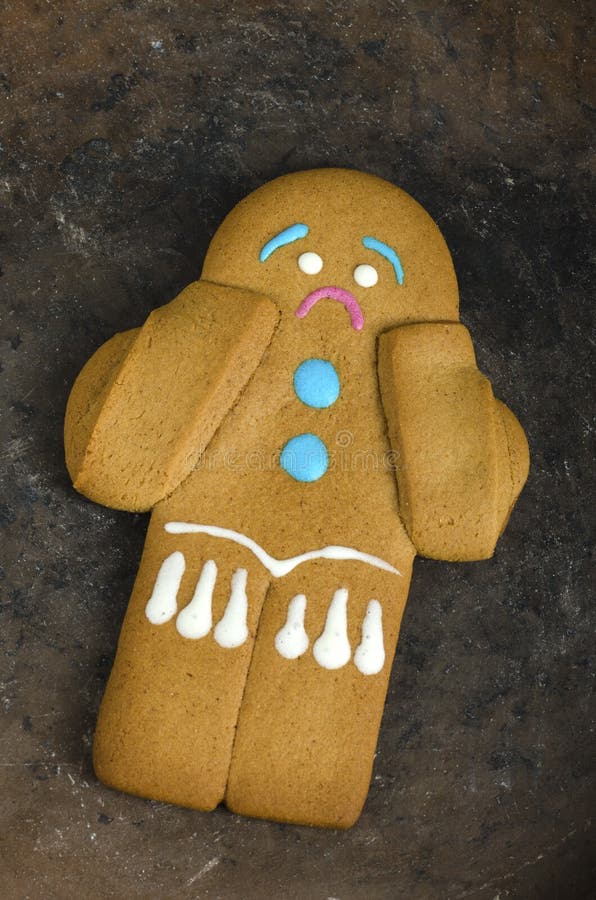 Sad gingerbread man stock photo. Image of christmas, food - 7310140