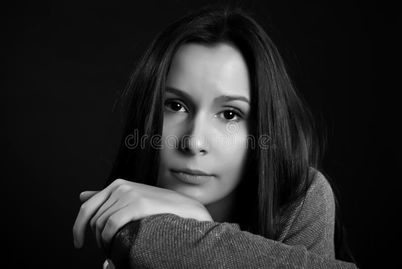 Sad girl stock image. Image of hair, beauty, expression - 23000233