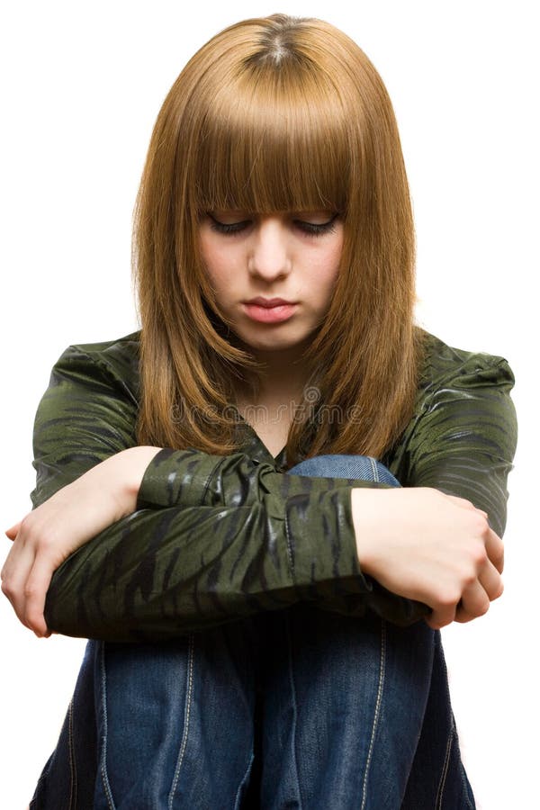 Sad girl stock photo. Image of modern, cute, casual, person - 8039554