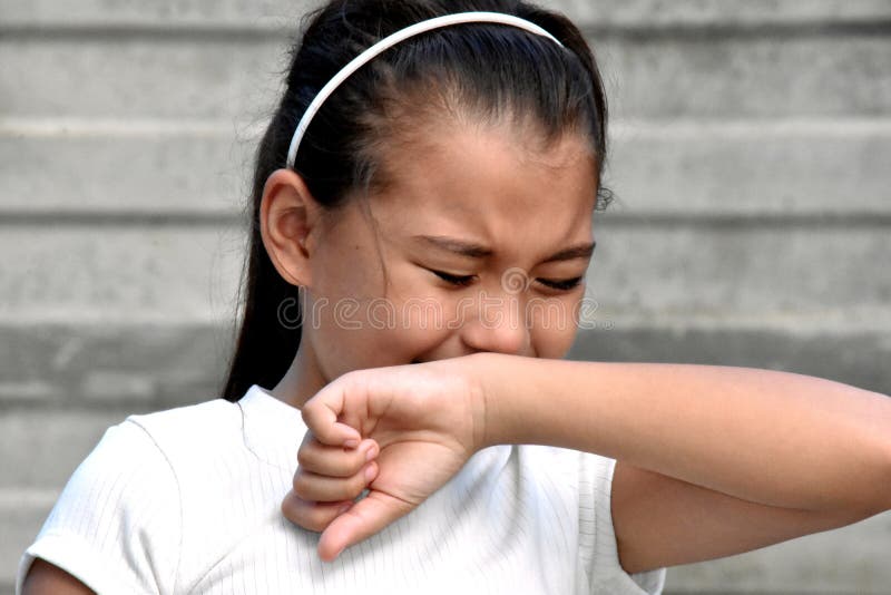A Sad Girl Child Crying stock image. Image of emotional - 245034421
