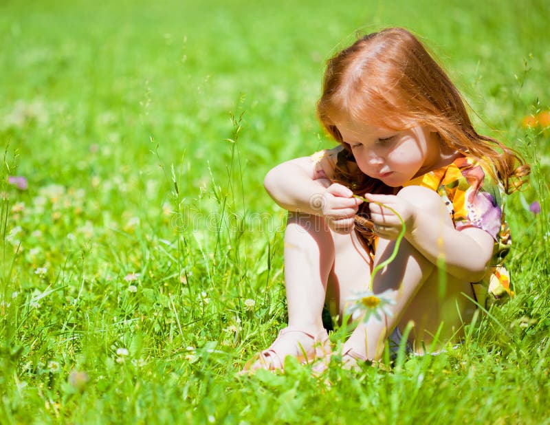 A sad girl is on the field stock photo. Image of pensive - 25705376