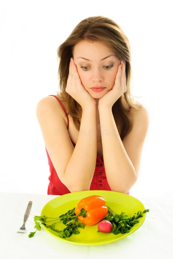 Sad girl keeping a diet stock image. Image of female, boredom - 7447905