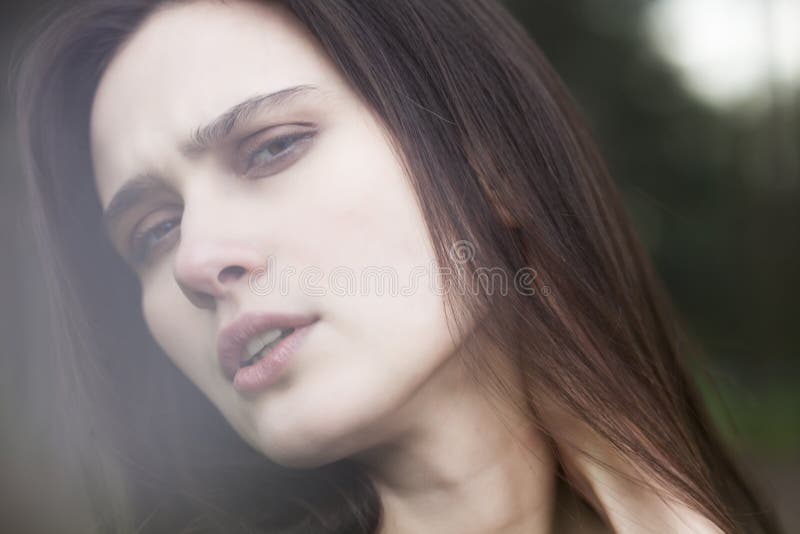 Sad girl looking in camera stock photo. Image of facial - 39656138
