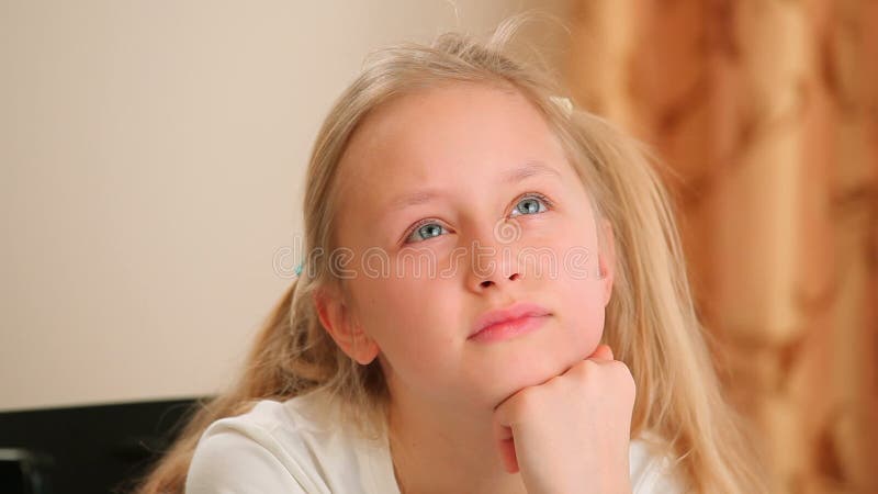 Girl Thinking Looks into the Distance Stock Footage - Video of hipster ...