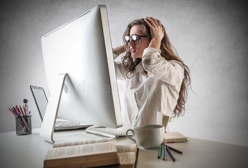 Sad girl stock image. Image of study, white, student - 41416781