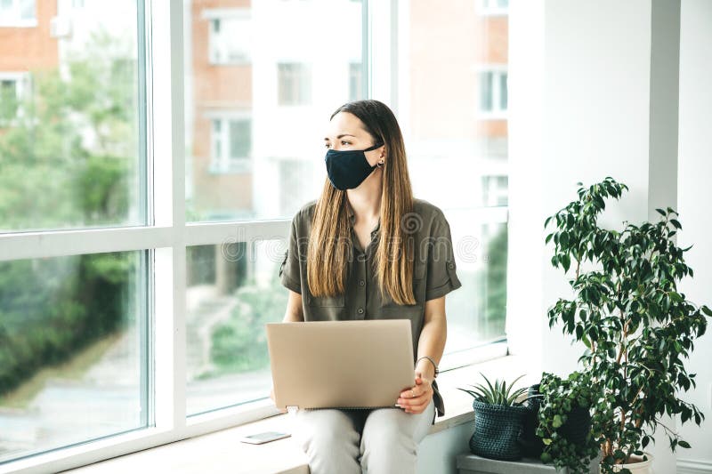 Sad or Upset Girl Using a Laptop Stock Image - Image of home ...