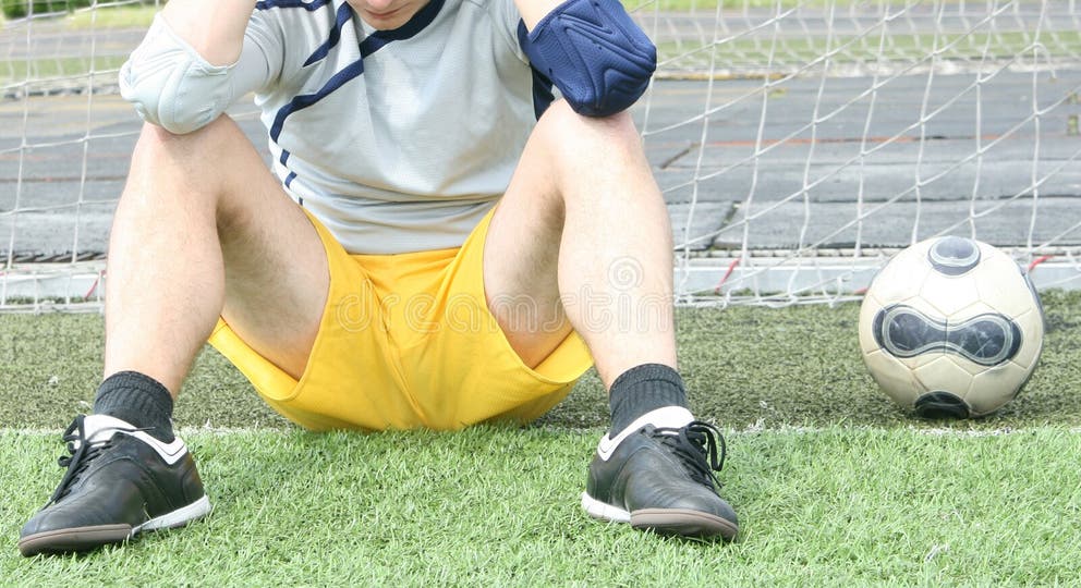 Sad goalkeeper stock photo. Image of fall, ground, event - 25223578
