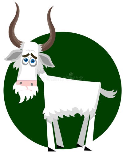 Sad goat stock vector. Illustration of white, painting - 15545626