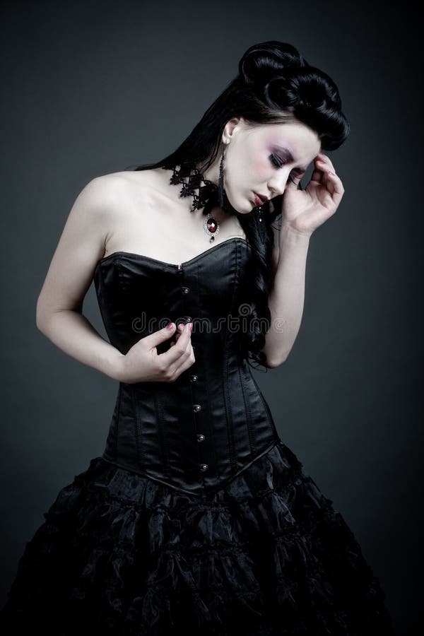 Sad gothic woman stock photo. Image of tough, black, caucasian - 21275892