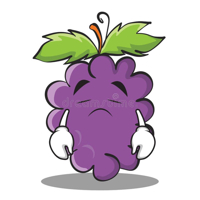 Sad Grape Character Cartoon Collection Stock Vector - Illustration of ...