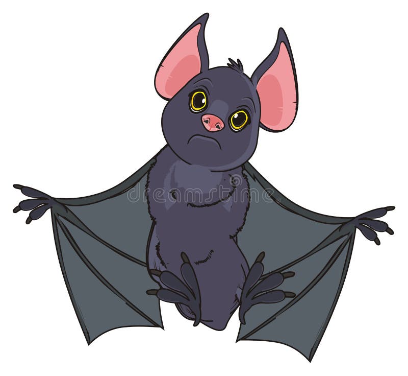 Cartoon Sad Bat stock vector. Illustration of flying - 47477951