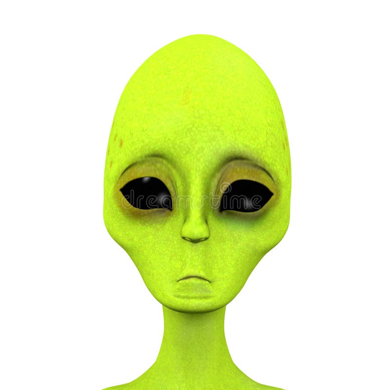 Sad green alien stock illustration. Illustration of smile - 23592002