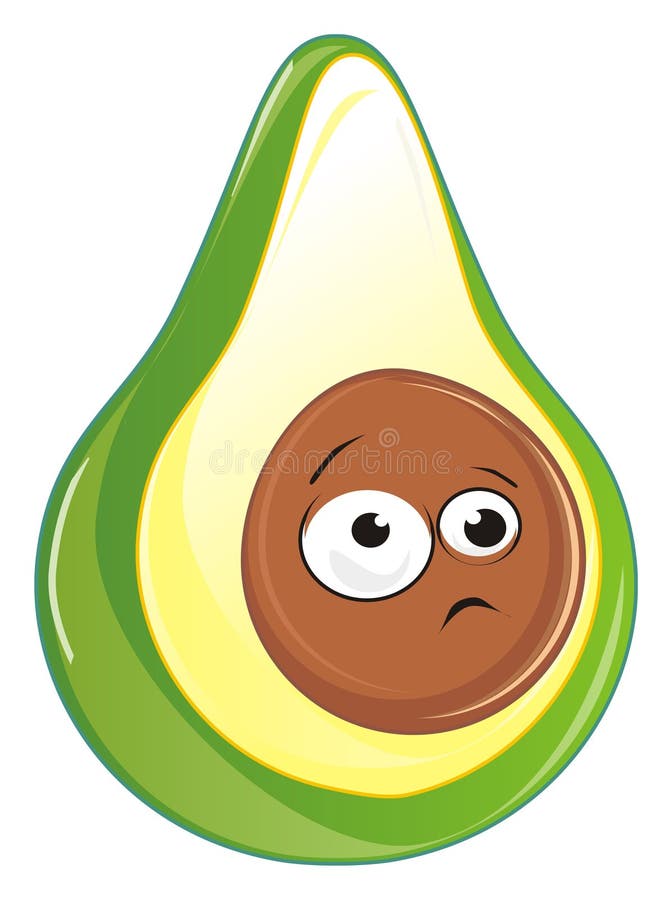 Sad green avocado stock illustration. Illustration of sushi - 180484506