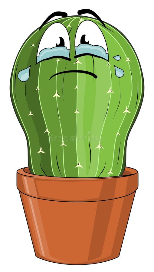 Green cactus cartoon stock illustration. Illustration of needle - 258022176