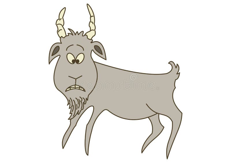 Sad goat stock vector. Illustration of nature, friendly - 15545626