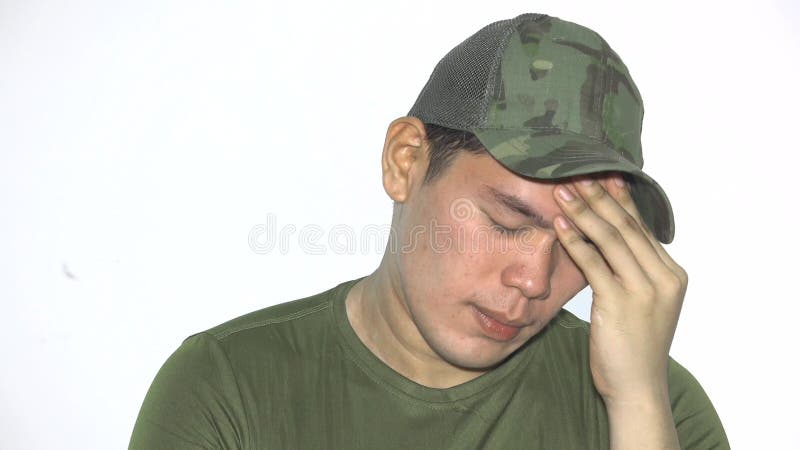 A Sad Grieving Army Soldier Isolated Stock Video - Video of feelings ...