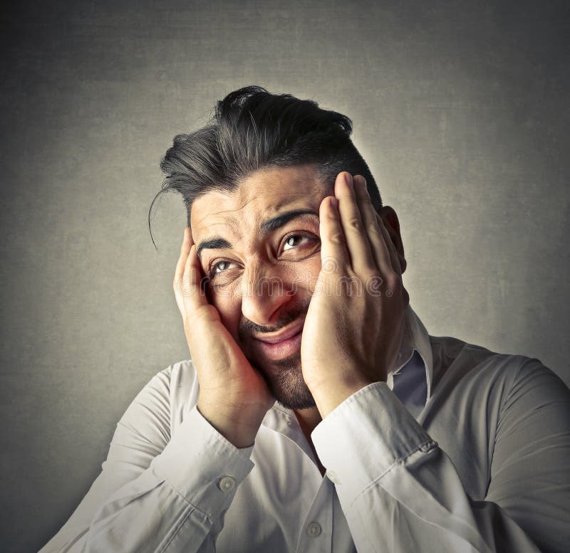 Sad grumpy man stock image. Image of expression, blue - 37977293