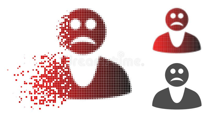 Dispersed Pixel Halftone Sad Guy Icon Stock Vector - Illustration of ...