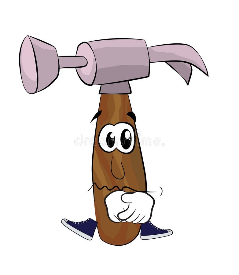 Hammer cartoon stock illustration. Illustration of lady - 44105123