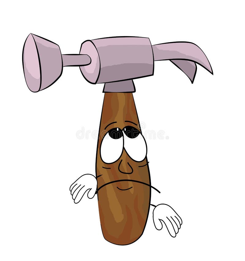 Sad hammer cartoon stock illustration. Illustration of depressed - 44105158
