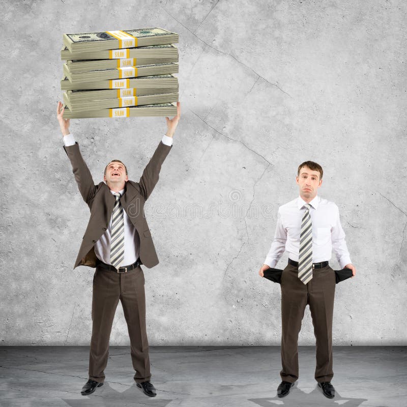 Sad and Happy Businesspeople with Money Stock Image - Image of empty ...