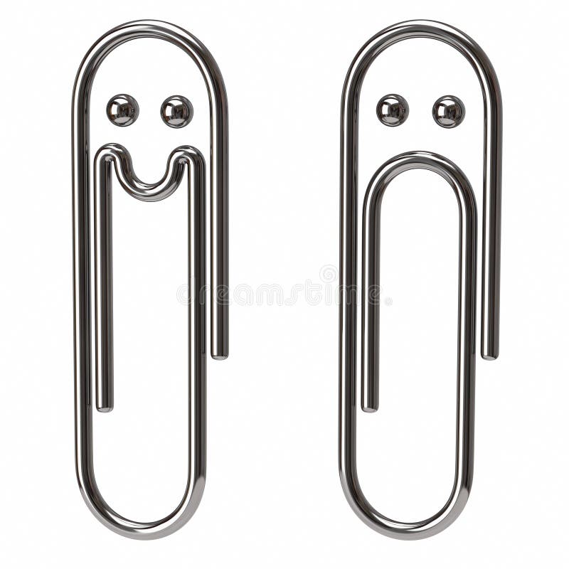 Sad and happy paper clip stock illustration. Illustration of clip ...