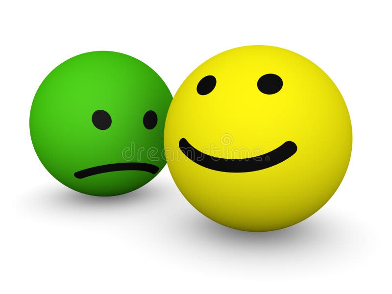 Sad and happy smiley faces stock illustration. Illustration of pleasure ...