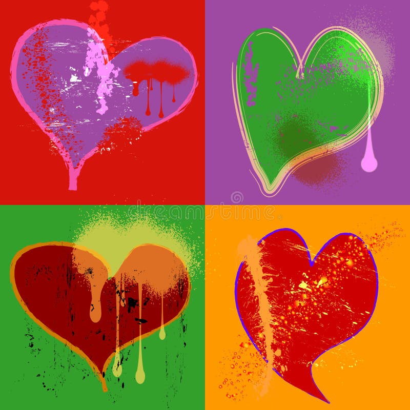 Sad Hearts stock vector. Illustration of detail, drawing - 19504997