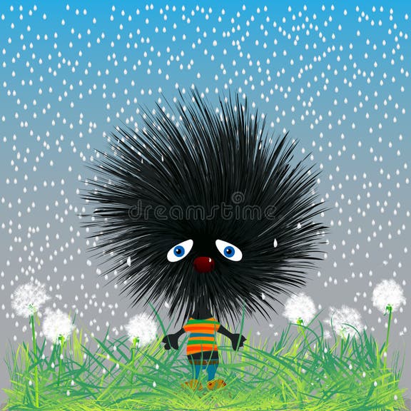 Sad hedgehod stock vector. Illustration of cartoon, album - 16437565