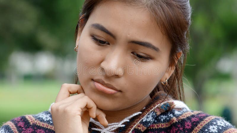 Sad Hispanic Ethnic Minority Stock Photo - Image of emotional, diverse ...