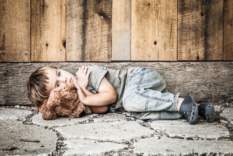 Sad Homeless Boy stock image. Image of homeless, hurt - 145573879