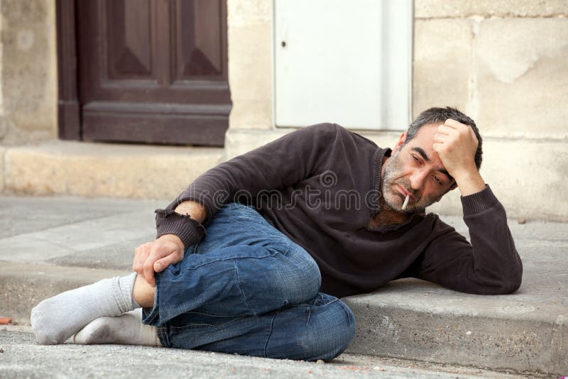 Sad homeless man stock image. Image of help, hopeless - 15723253