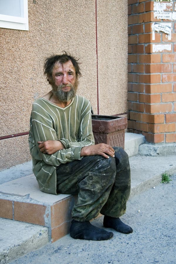 Sad Homeless Man Stock Photo - Image: 5960410