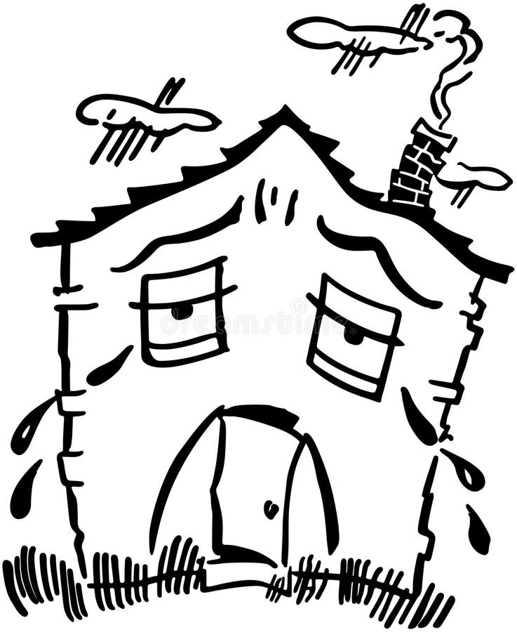 Sad House stock vector. Illustration of depression, architectural ...