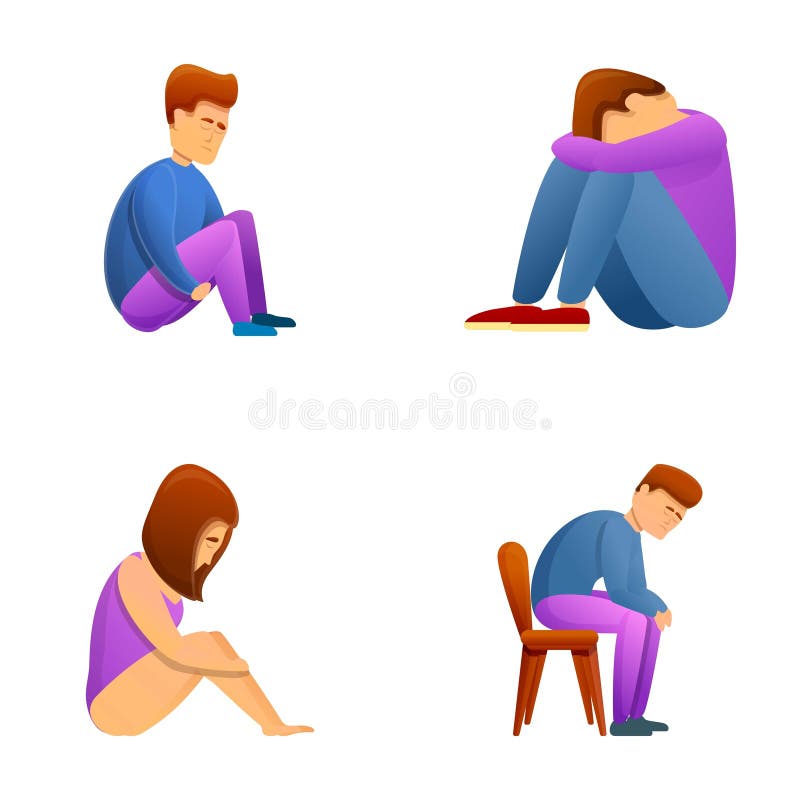 Sad Human Icons Set Cartoon . Headache Disappointment or Shame Stock ... Sad Human Icons Set Cartoon . Headache Disappointment or Shame Stock ...