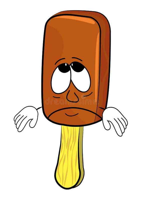 Sad ice cream cartoon stock illustration. Illustration of tasty - 43501887