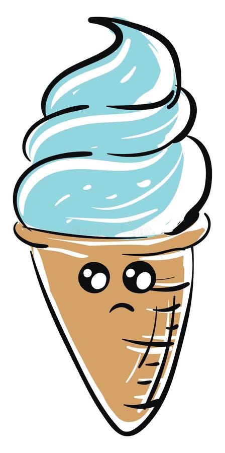 Sad Ice Cream, Vector or Color Illustration Stock Vector - Illustration ...
