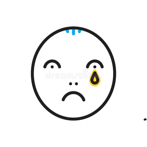 Multi Color Icon for Sad, Nostalgic and Tear Stock Illustration ...