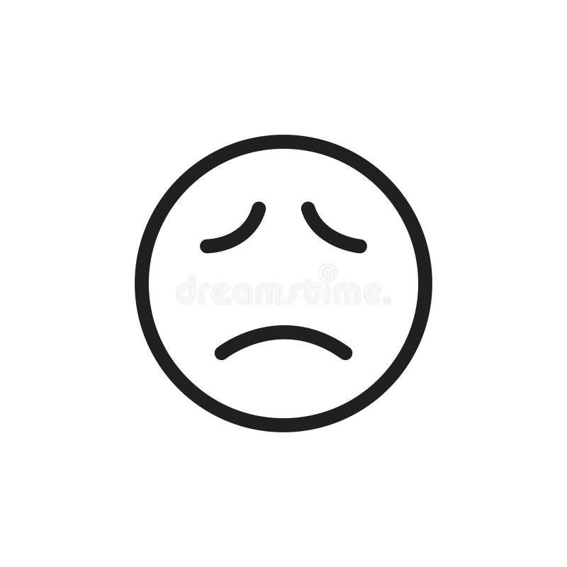 Sad Icon Thin Line Flat Illustration Stock Illustration - Illustration ...