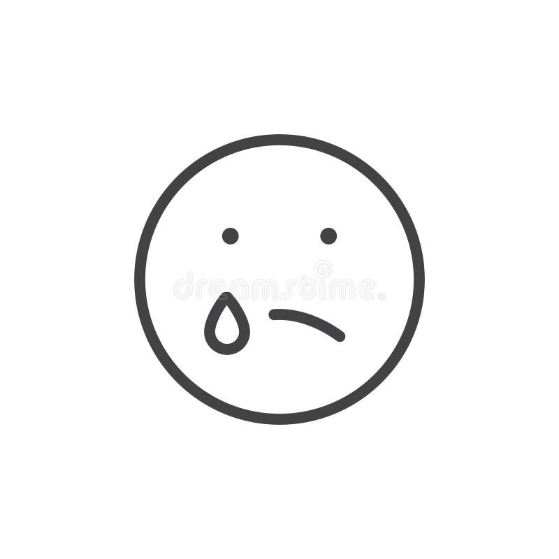 Sad Icon Thin Outline Art Symbol Stock Vector - Illustration of sign ...