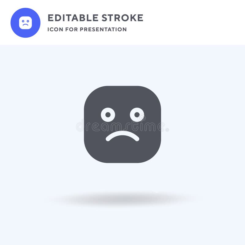 Sad Icon Vector, Filled Flat Sign, Solid Pictogram Isolated on White ...