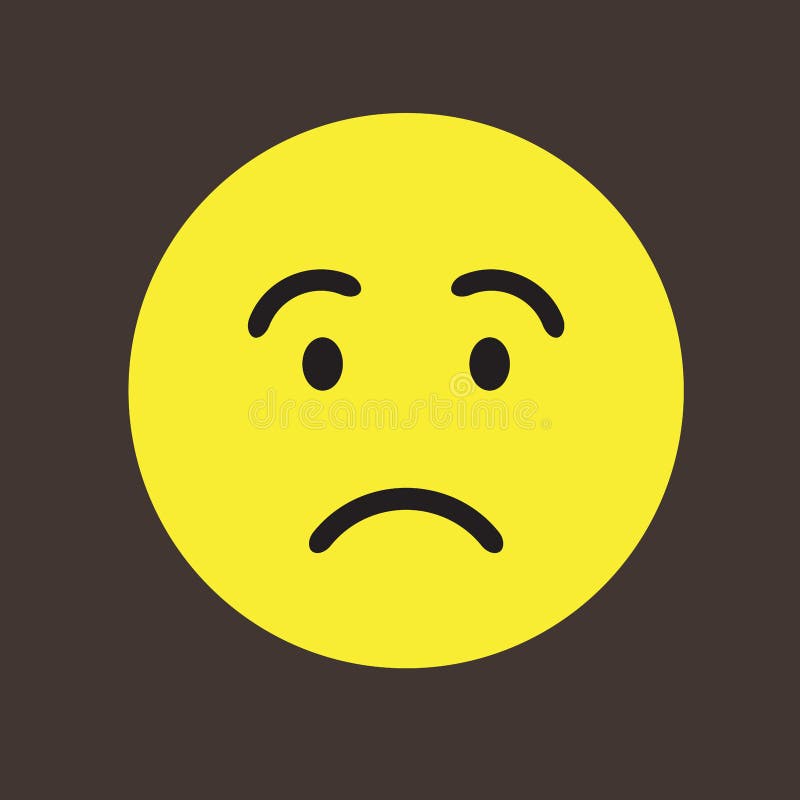 Sad icon, vector style stock vector. Illustration of icon - 186932290