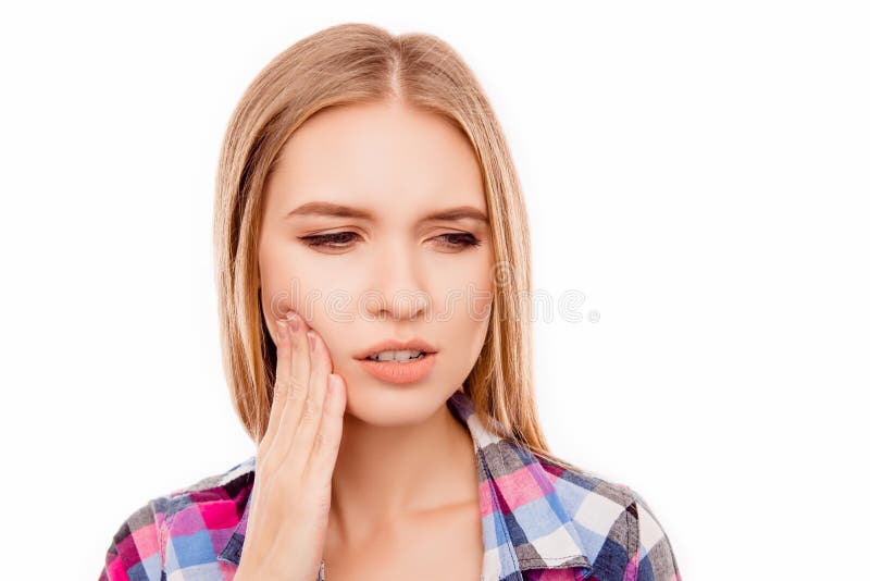 Sad Ill Woman Having Toothache and Touching Cheek Stock Image - Image ...