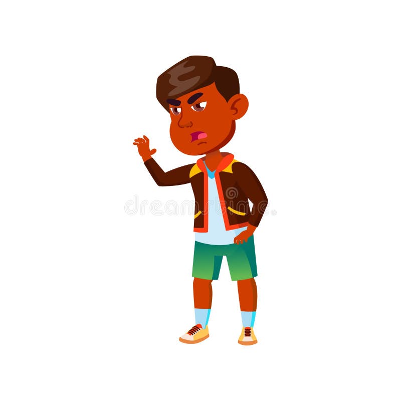 Sad Indian Boy Kid Refusing Offer Cartoon Vector Stock Vector ...
