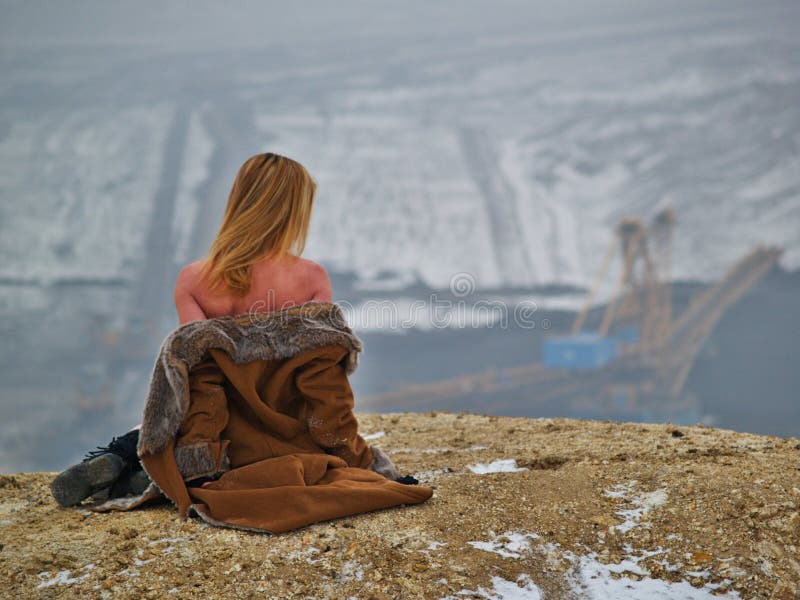 Sad industrial landscape stock photo. Image of female - 12846114